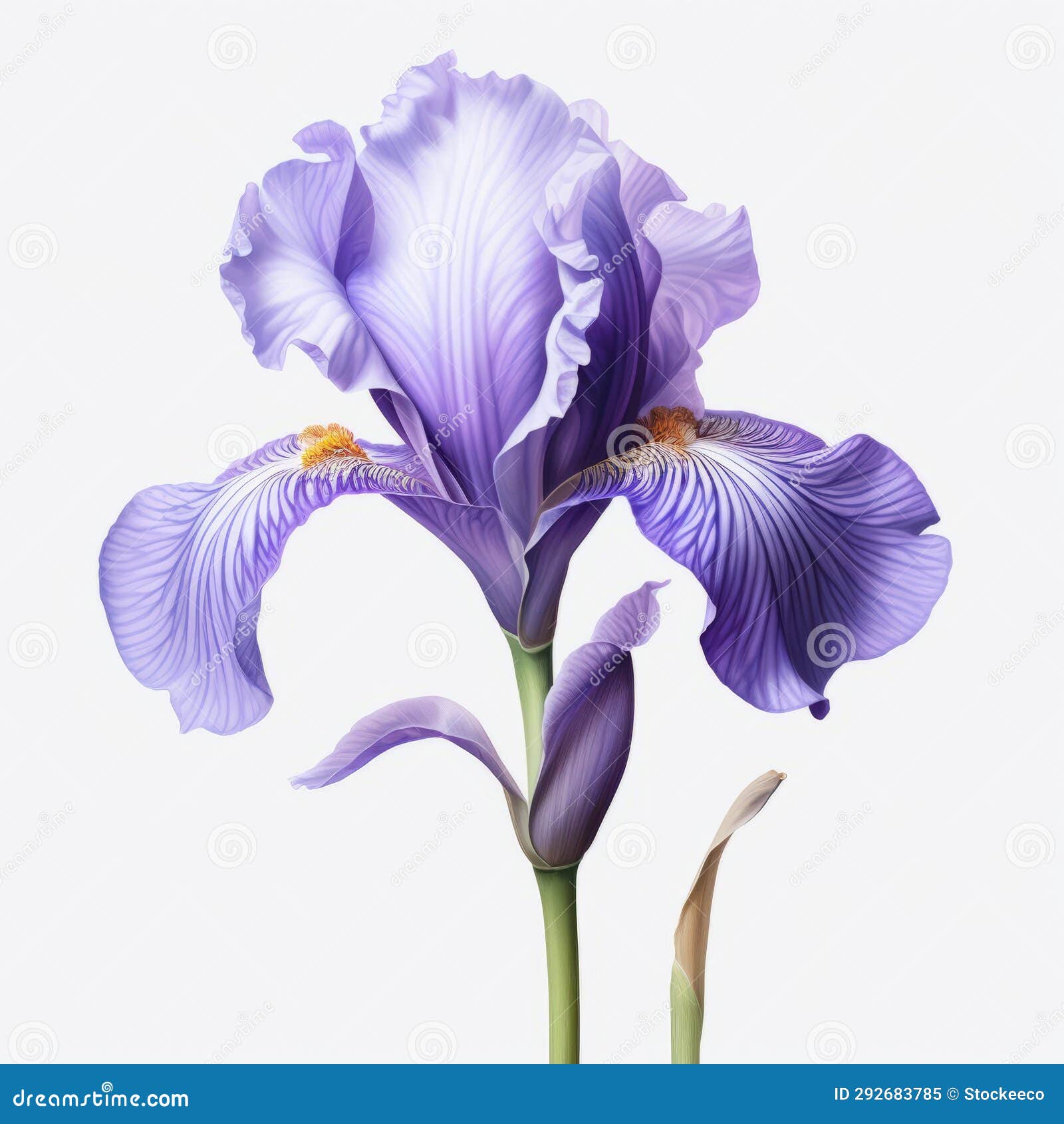 Hyper-realistic Iris Illustration on White Background Stock ...