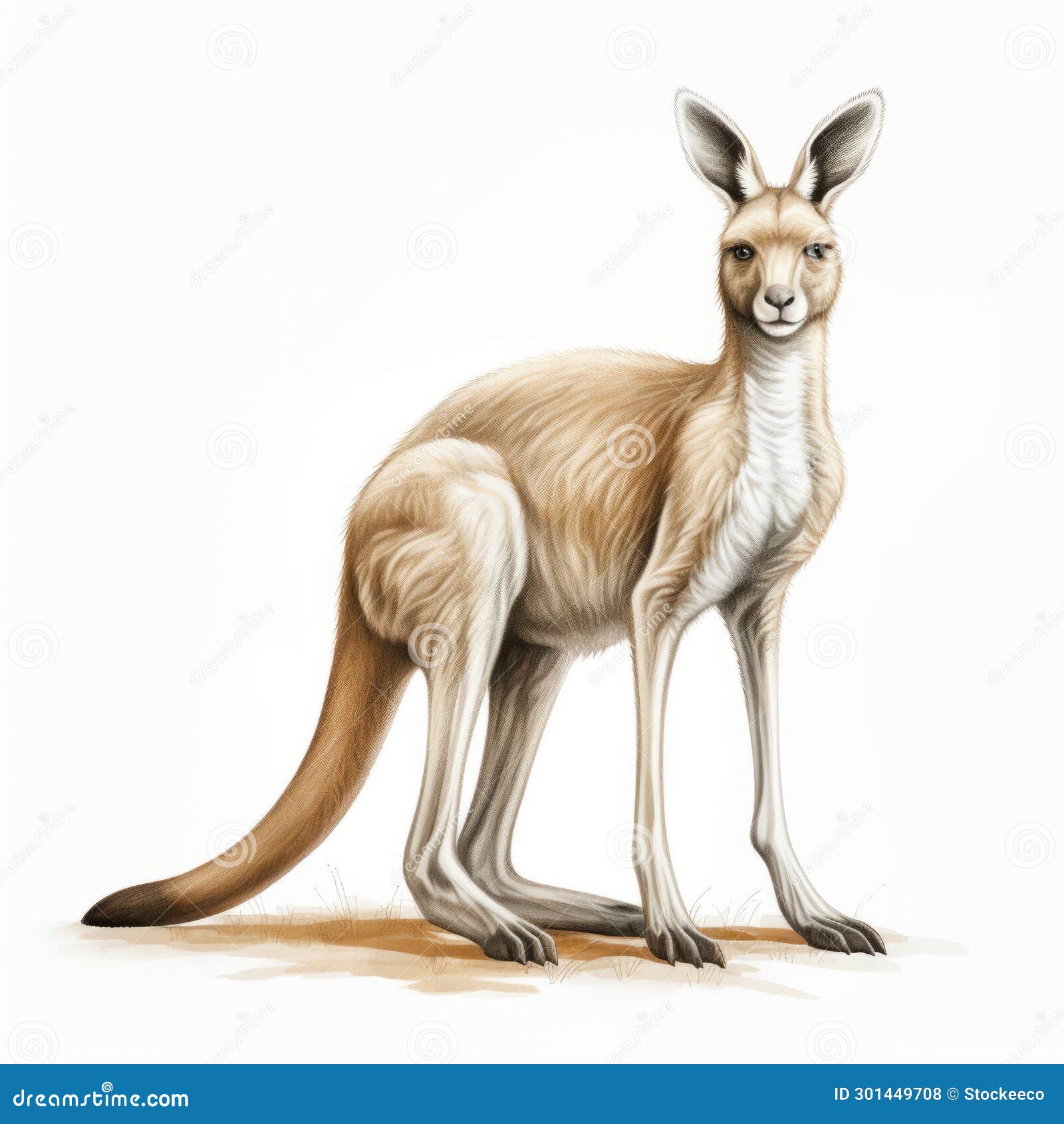 Hyper-realistic Kangaroo Illustration with Elegant Inking Techniques ...