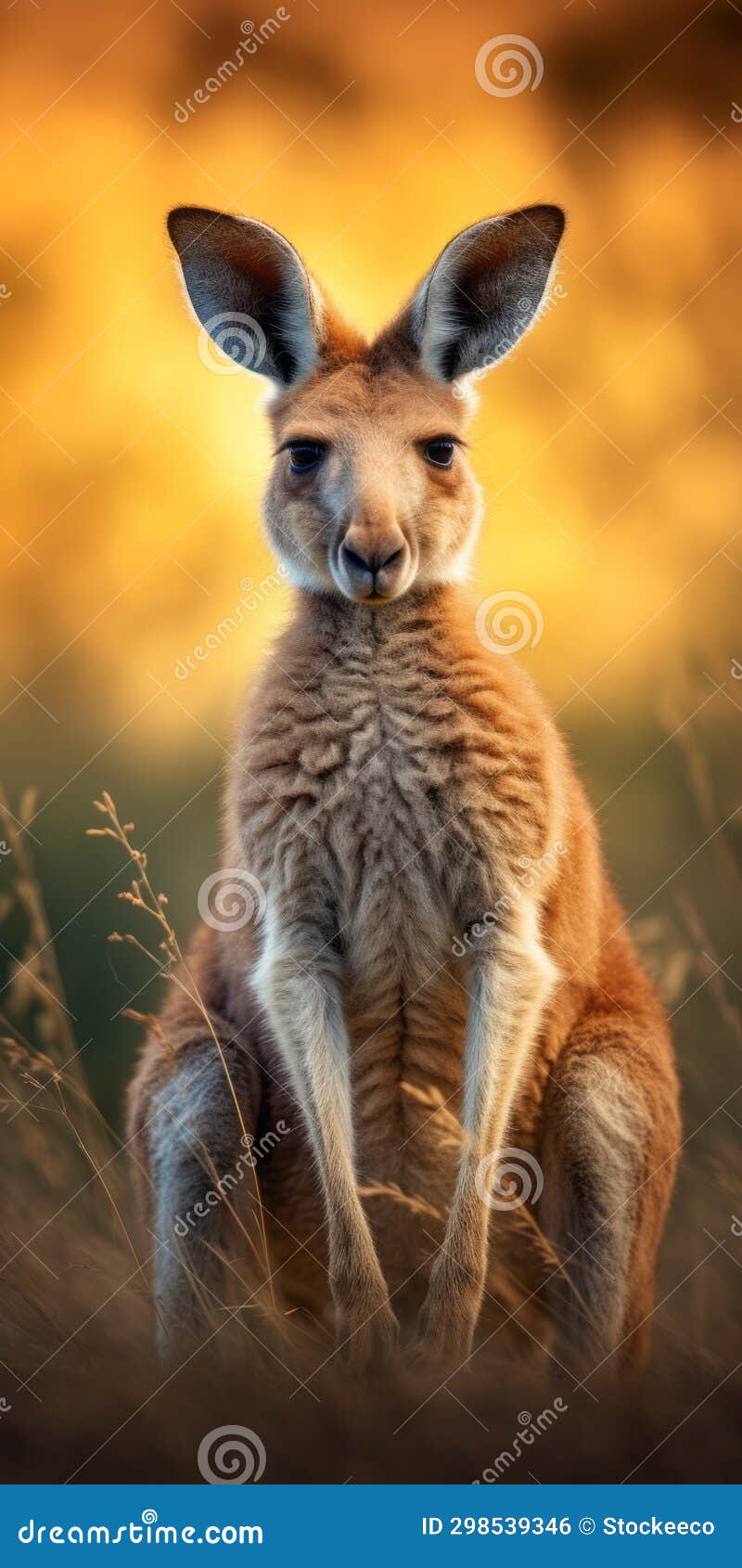 Hyper-realistic Kangaroo Portrait Capturing the Serenity of a Sunset ...