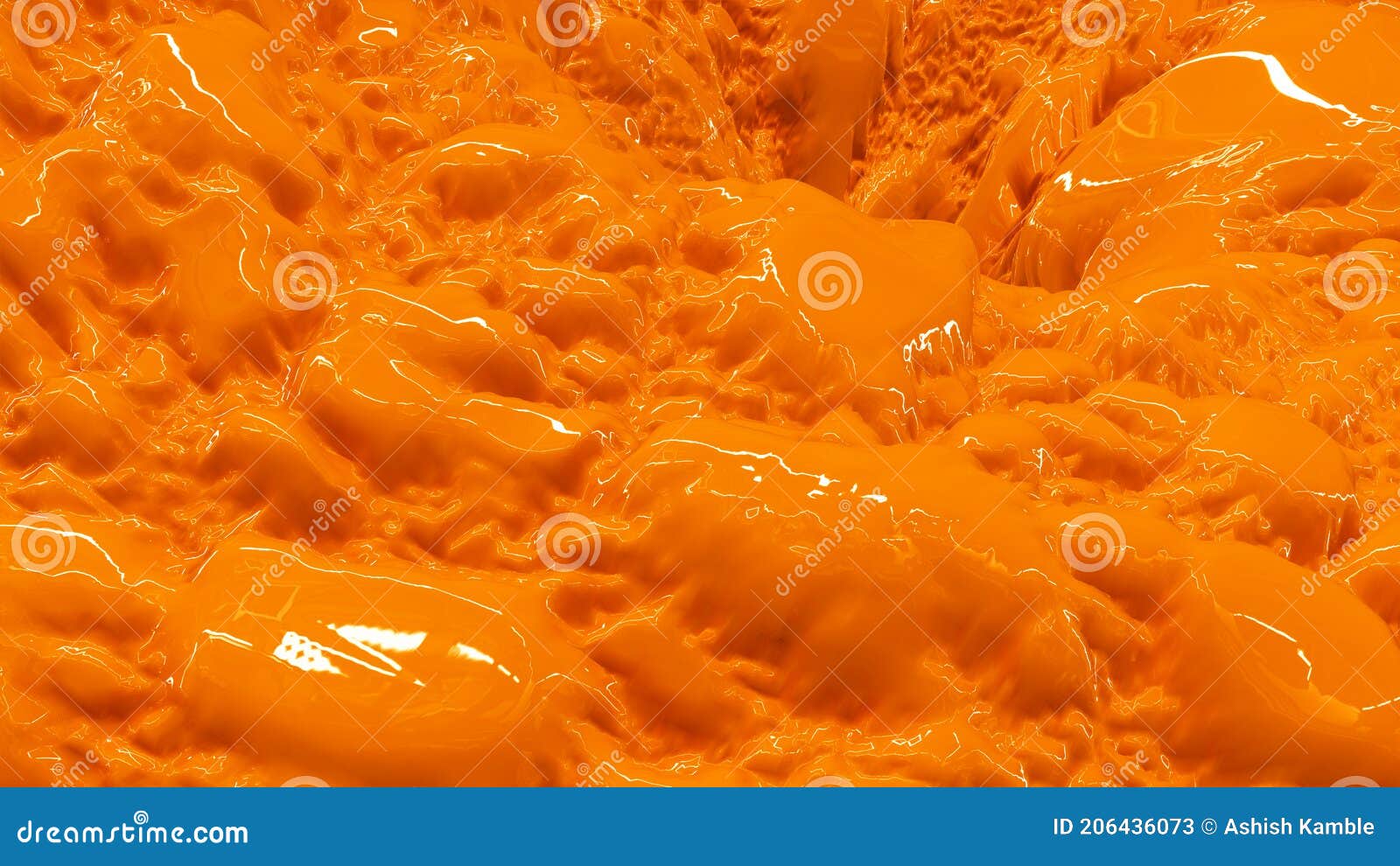 Hyper Realistic Melting Glossy and Shiny Yellow Formless Plastic Paint ...