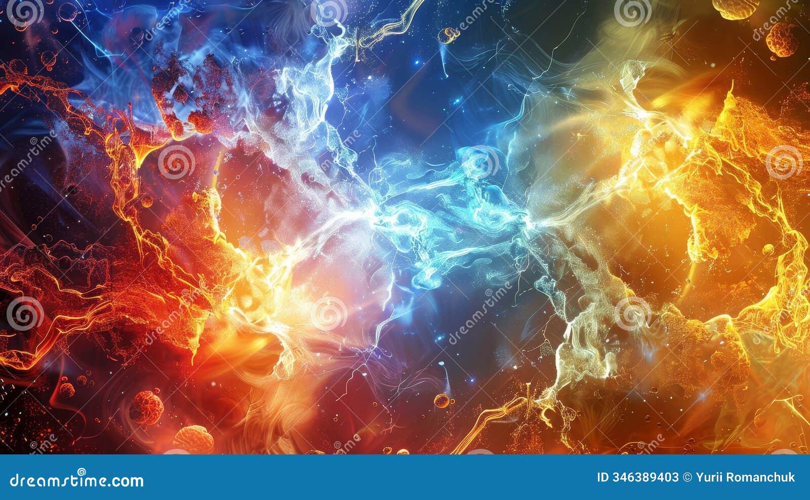 Hyper Realistic Molecular Fusion a Microscopic View of Glowing Chemical ...