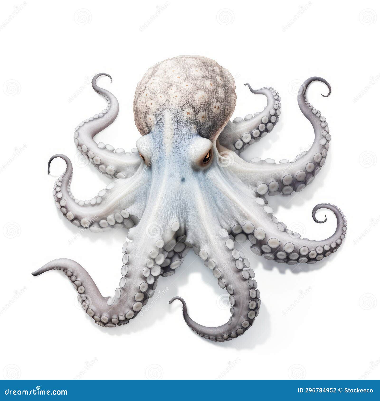 Hyper-realistic Octopus Illustration on White Background Stock ...