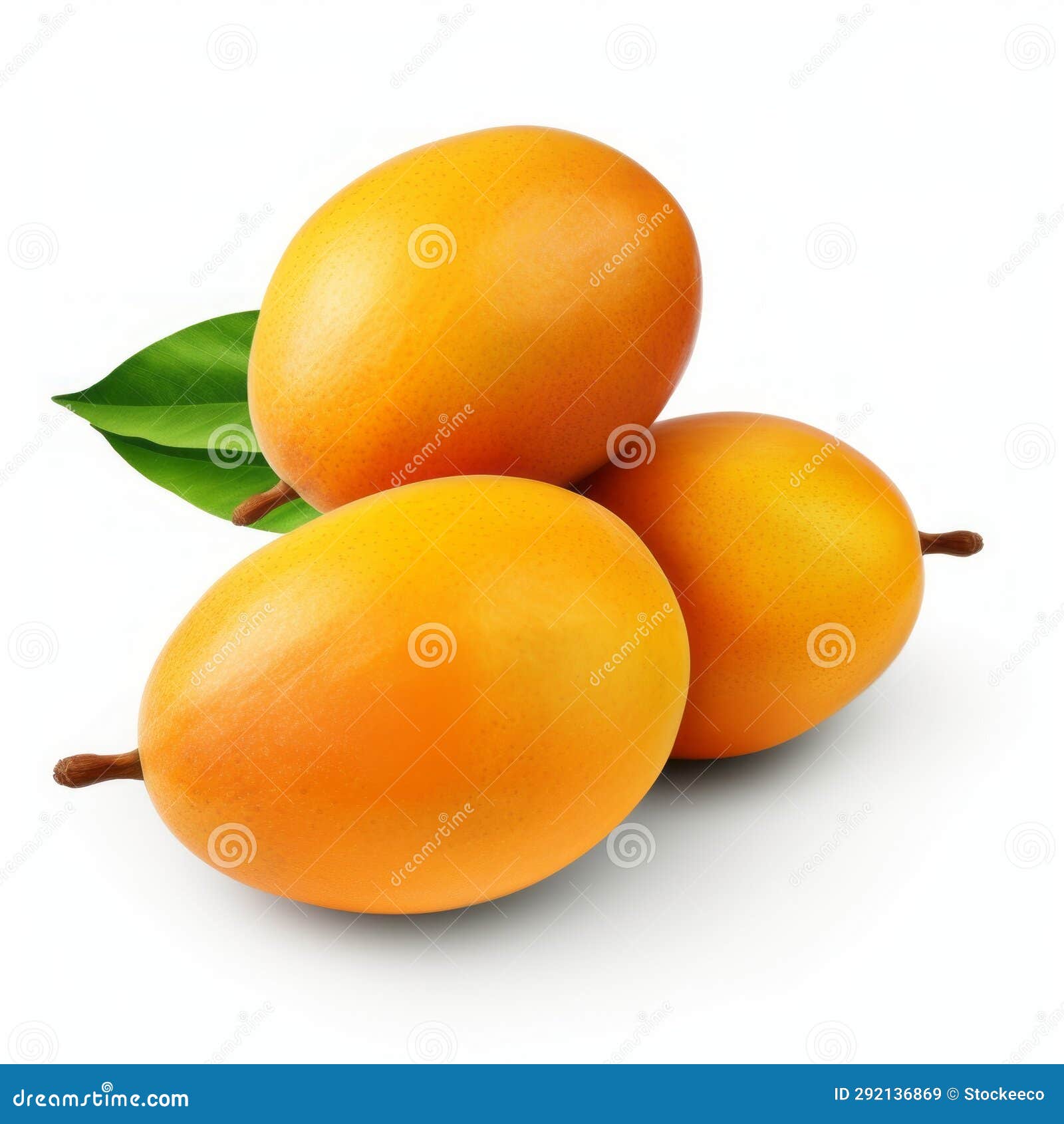 Hyper-realistic Orange Mango Illustrations on White Background Stock ...