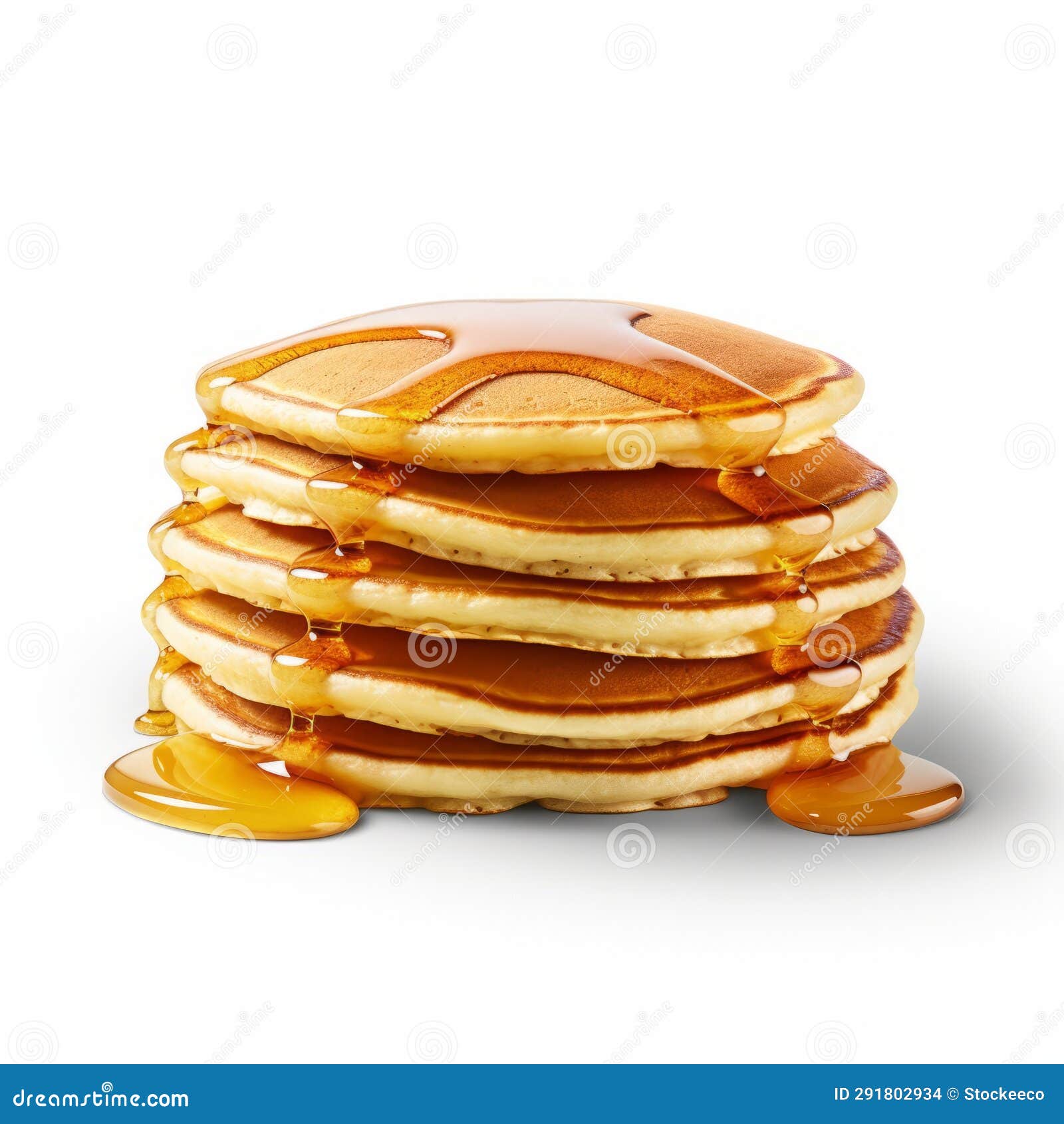 Hyper-realistic Pancakes with Syrup Dripping - Microstock Image Stock ...