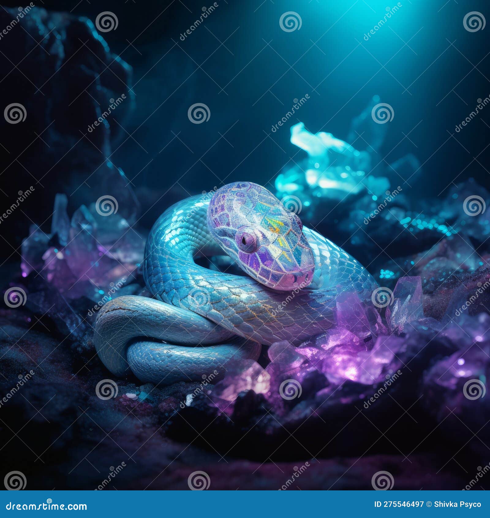 A Hyper Realistic Photograph of a White Magical Snake Generative AI ...