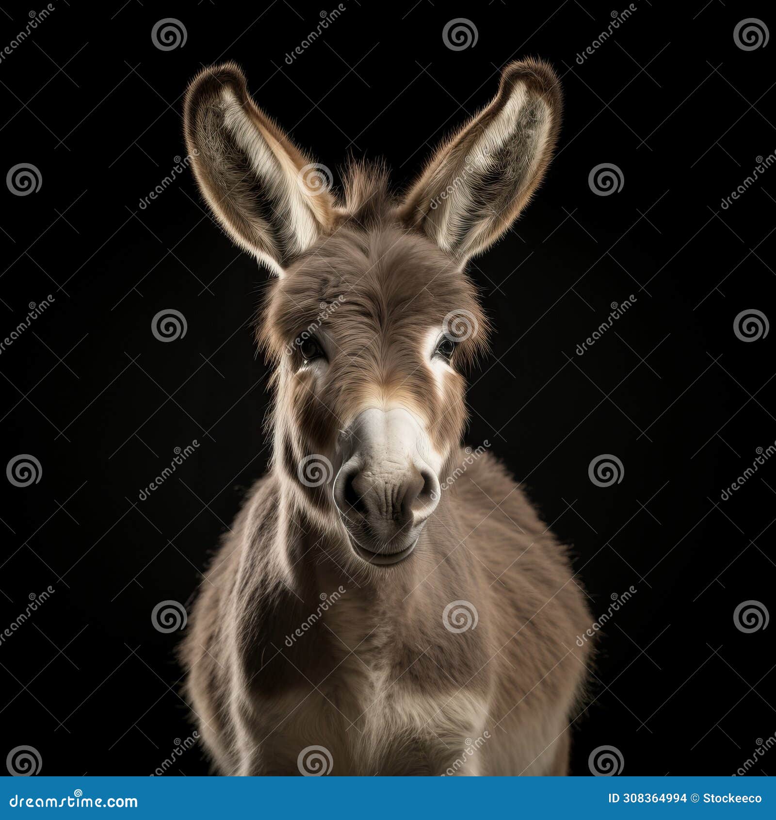 Hyper-realistic Portrait of Donkey in Dusseldorf School Style Stock ...