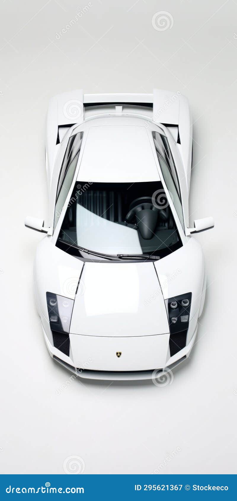Hyper-realistic Portraiture: White Lambo on Light Gray Background Stock ...