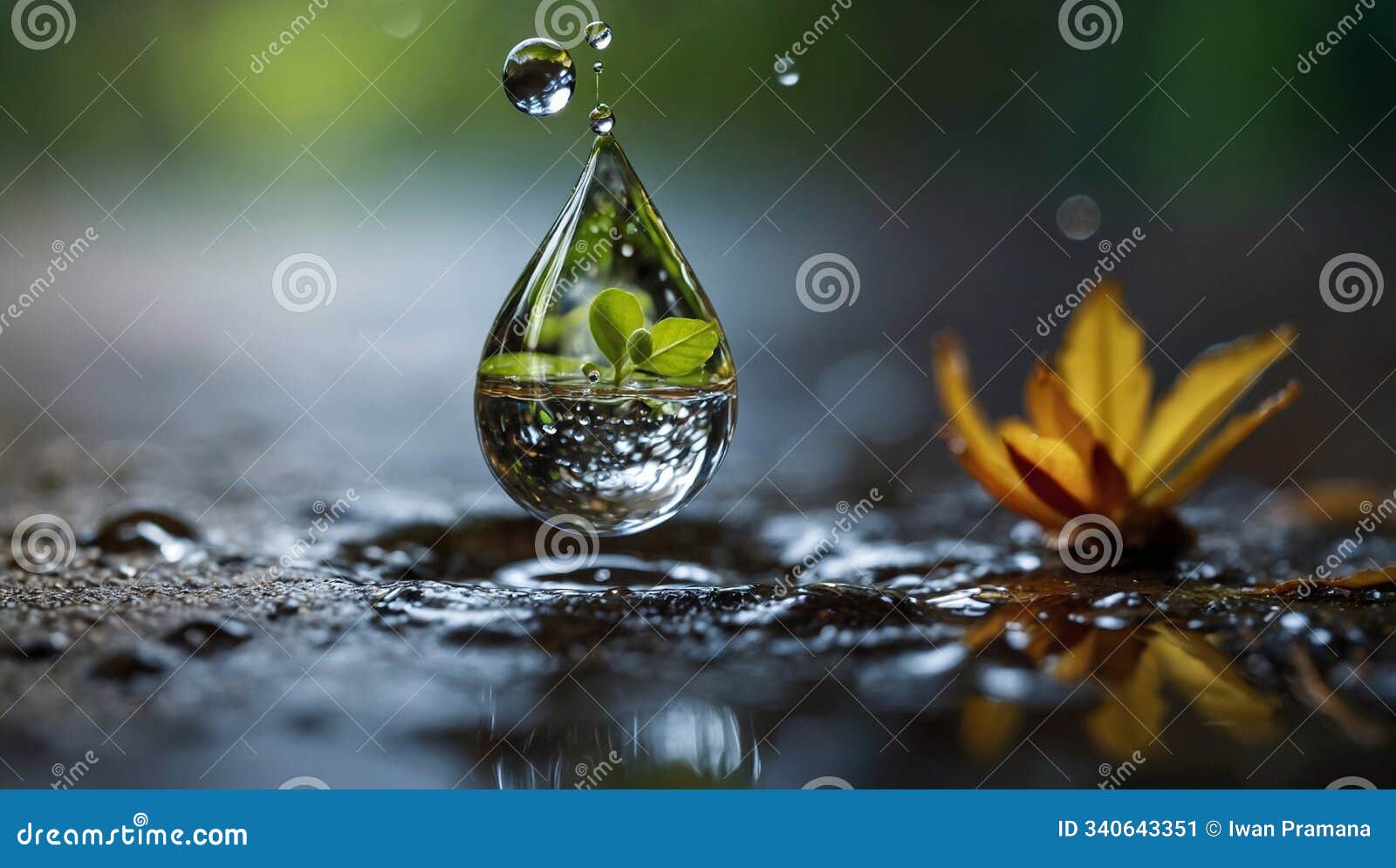 A Hyper-realistic Rendering of a Single Water Drop Stock Illustration ...