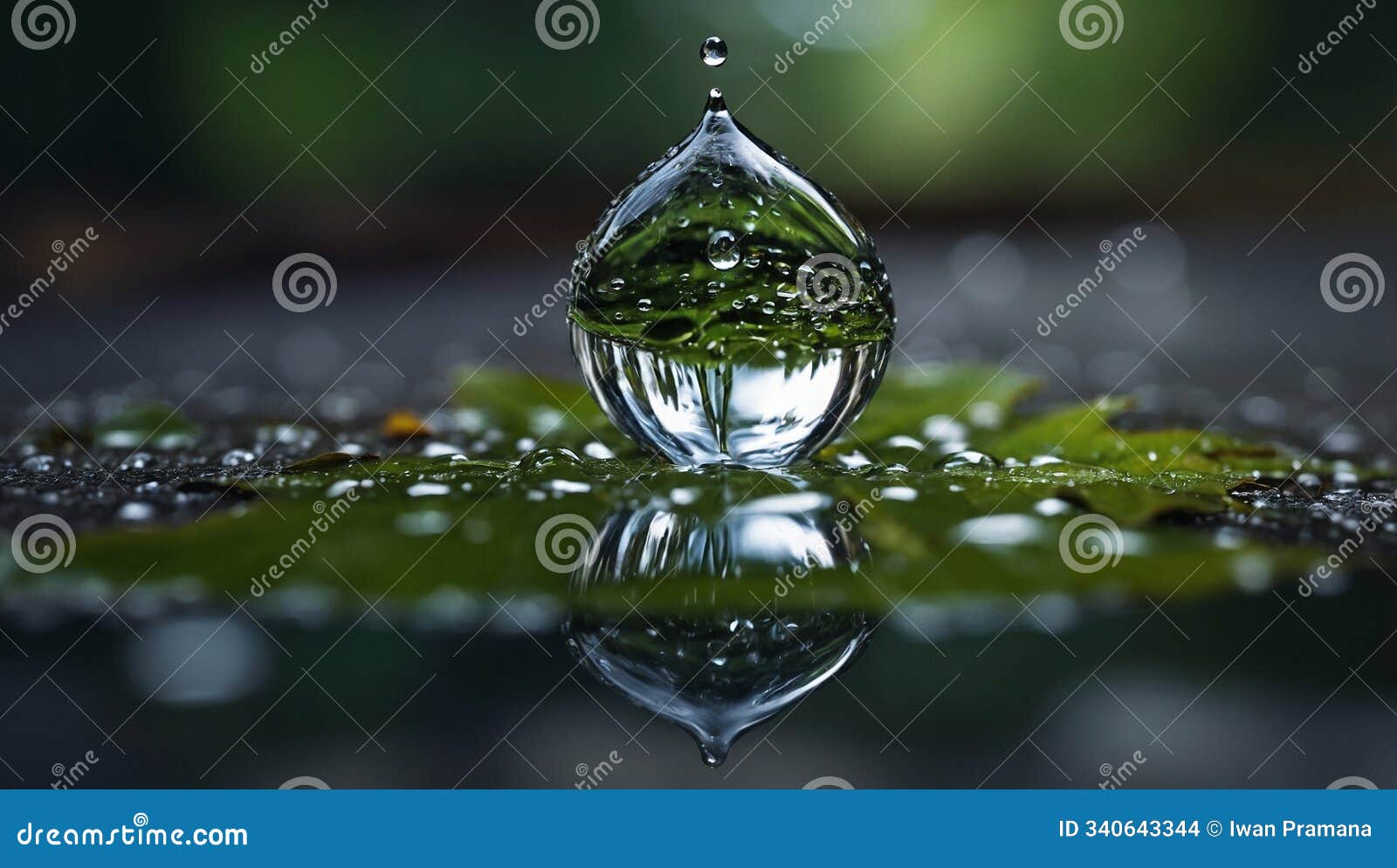 A Hyper-realistic Rendering of a Single Water Drop Stock Illustration ...