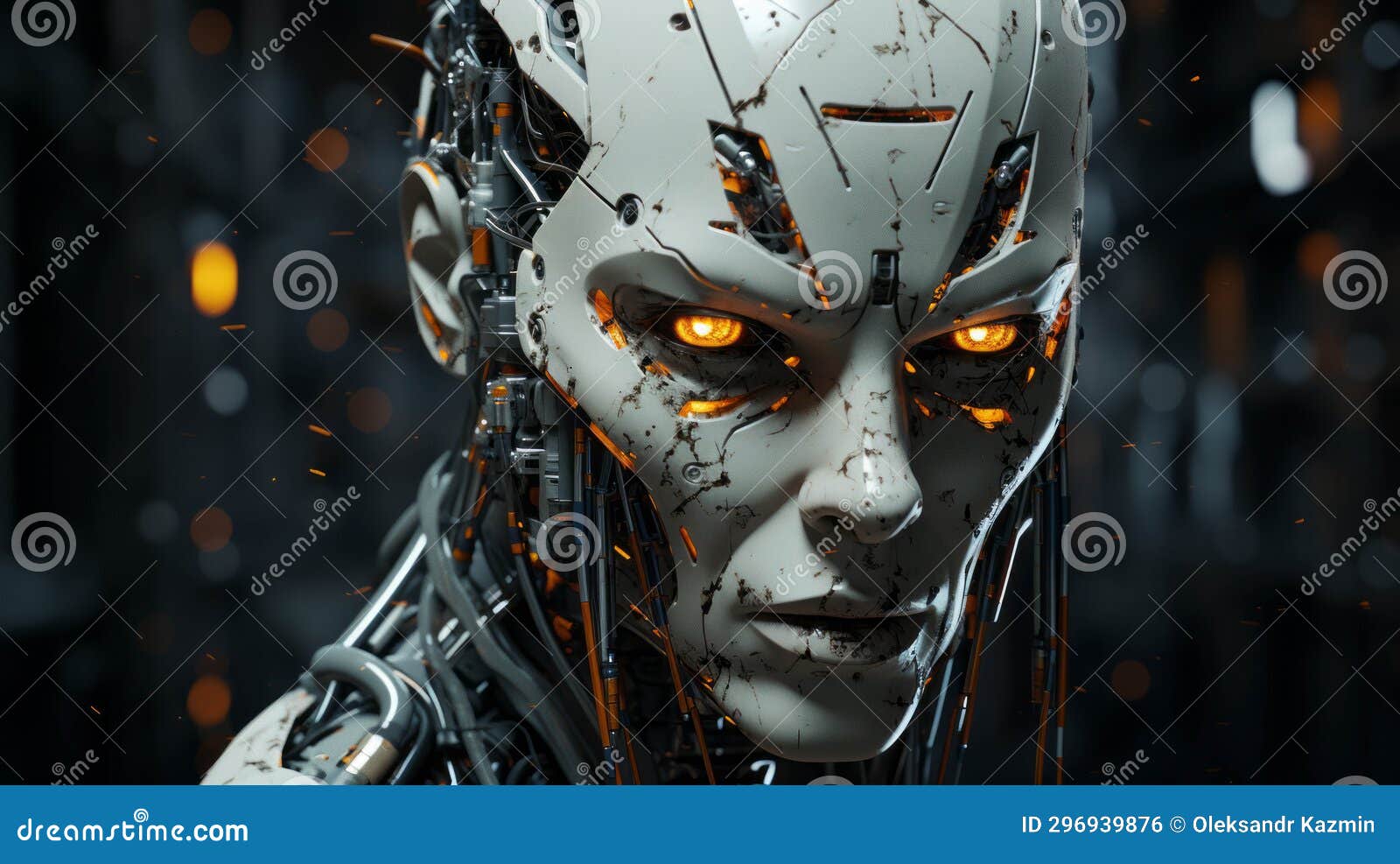 Hyper Realistic Robotic Wallpaper Stock Illustration - Illustration of ...