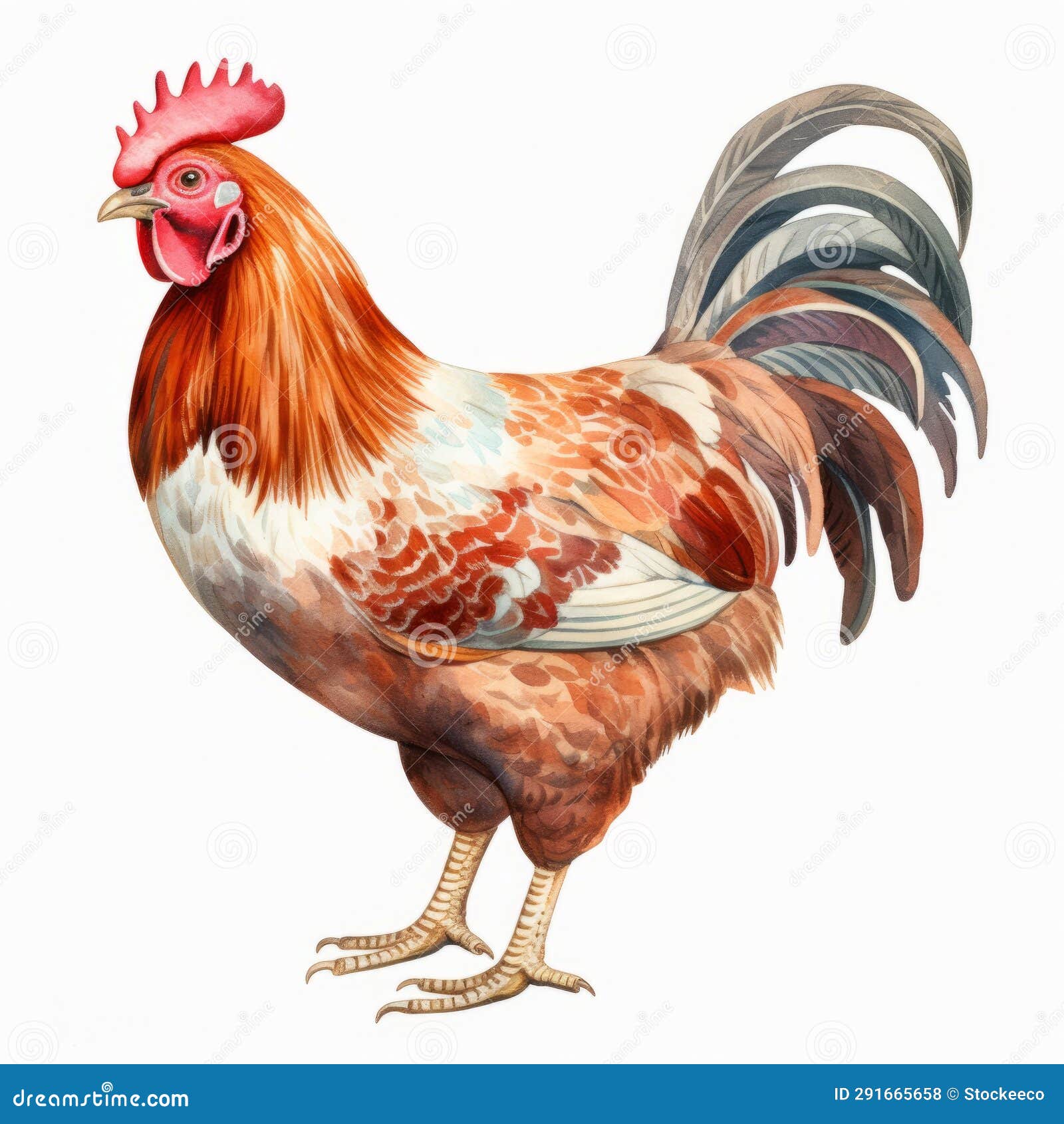 Rooster Hen Art: Hyper-realistic Zbrush Sculpture With Punk Twist Stock ...