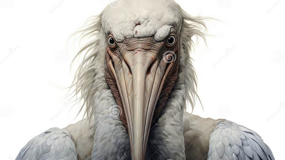 Hyper-realistic Sci-fi Bird Painting with Long Beak Stock Illustration ...