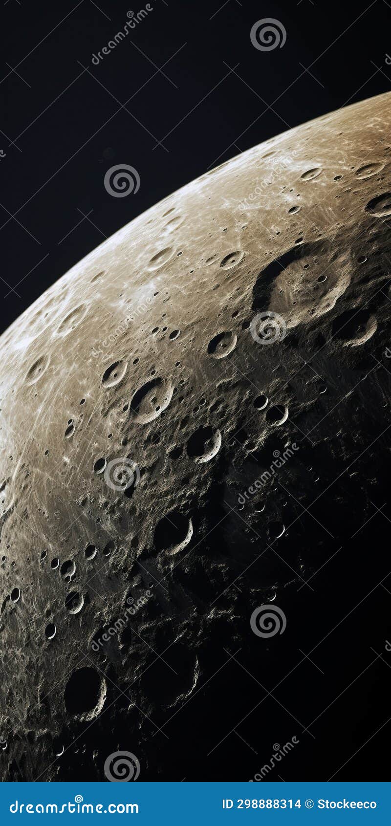 Hyper-realistic Sci-fi Moon Image with Craters Stock Photo - Image of ...