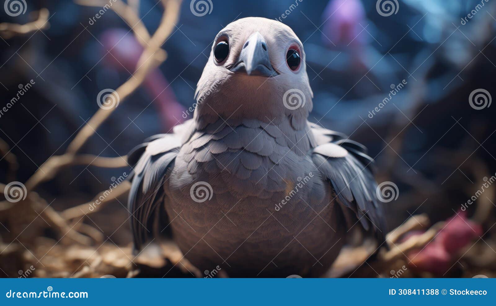 Hyper-realistic Sci-fi Parrot with Glowing Eyes in Unreal Engine Stock ...