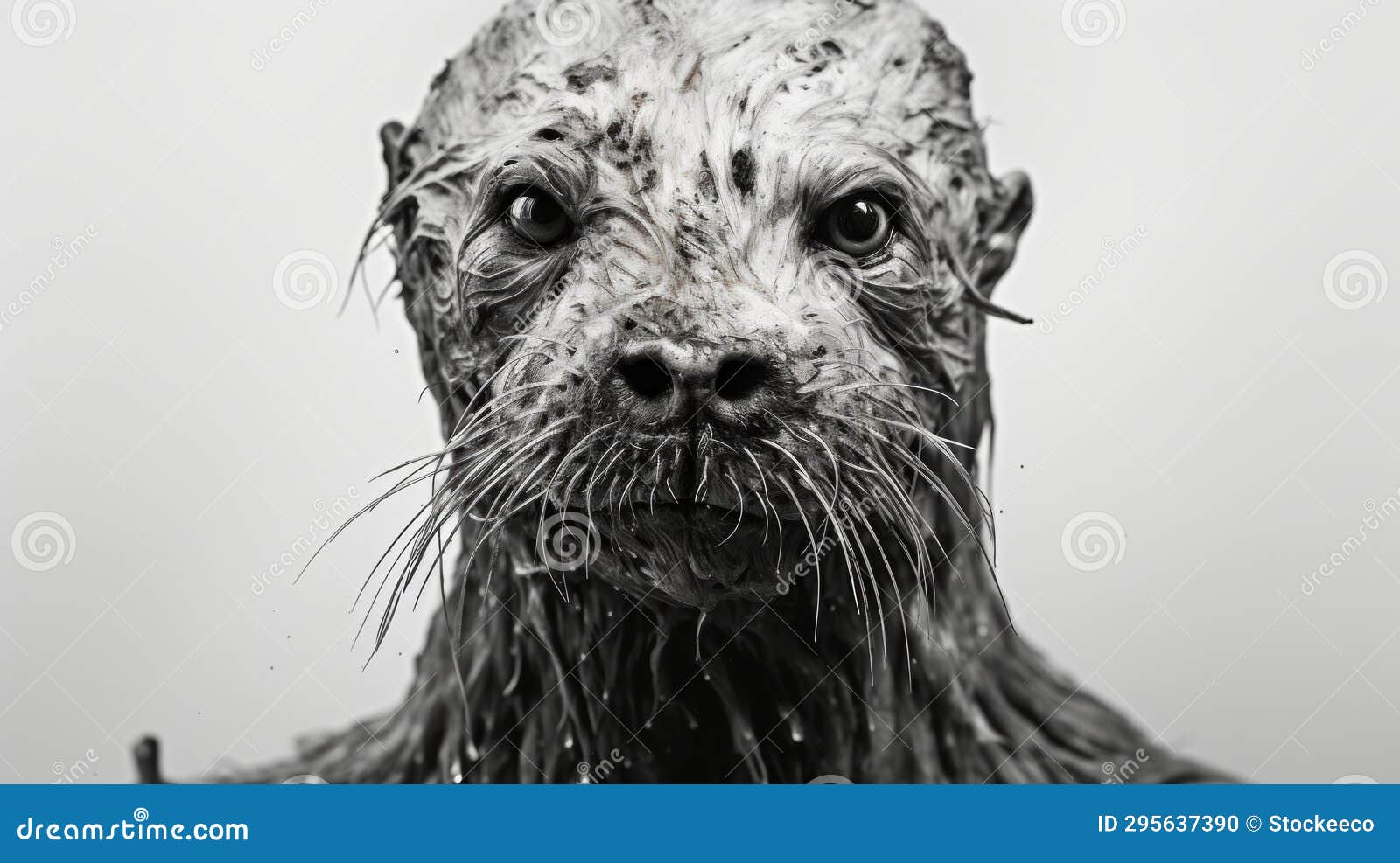 Hyper-realistic Sculpture: Black and White Seal with Unique Headpiece ...