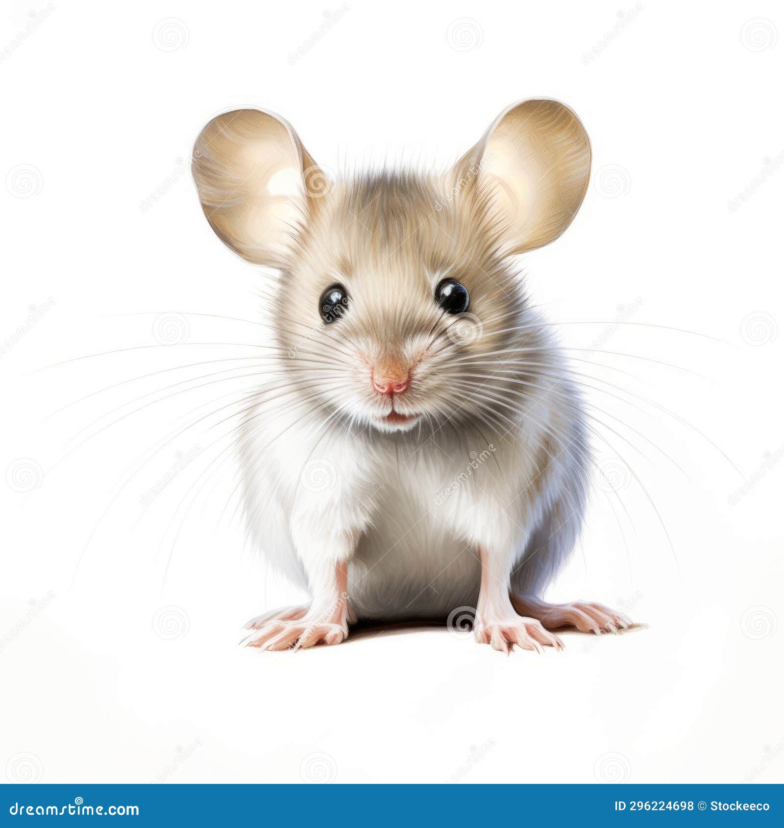 Hyper-realistic Small Mouse Illustration on White Background Stock ...