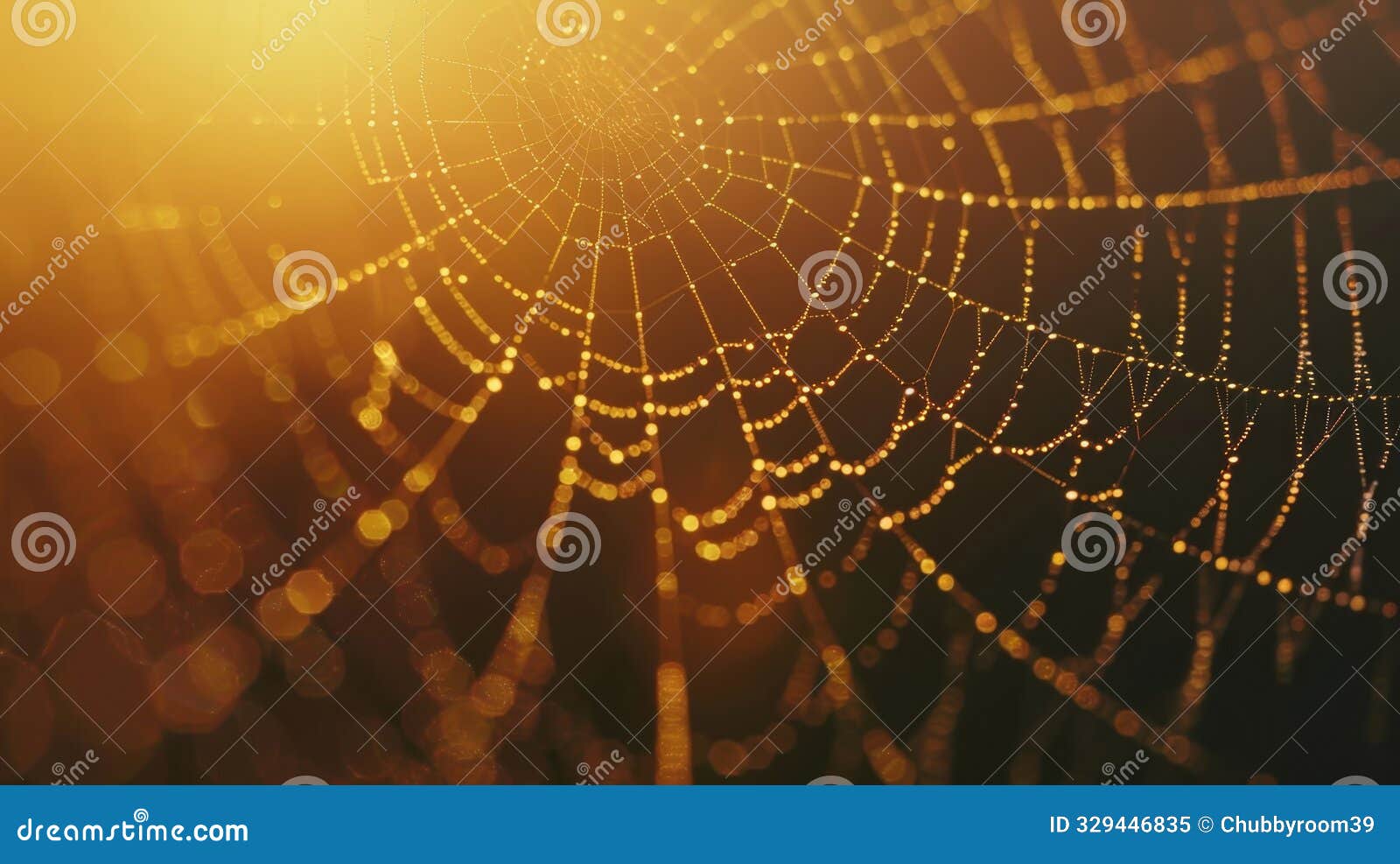 Hyper-realistic Spider Web with Morning Dew Droplets Reflecting ...