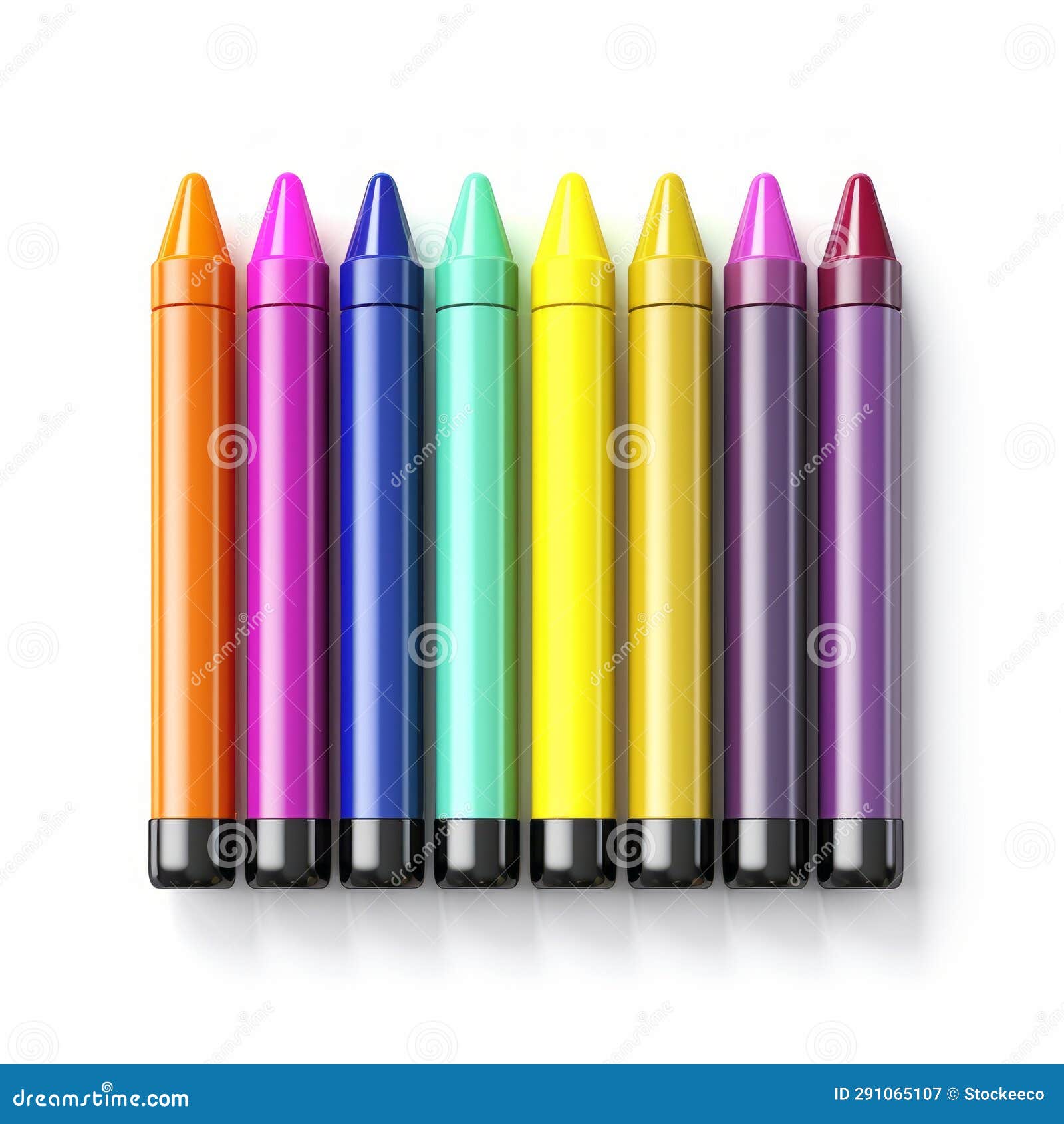 Hyper Realistic Vector Illustration of Colorful Crayons Stock ...