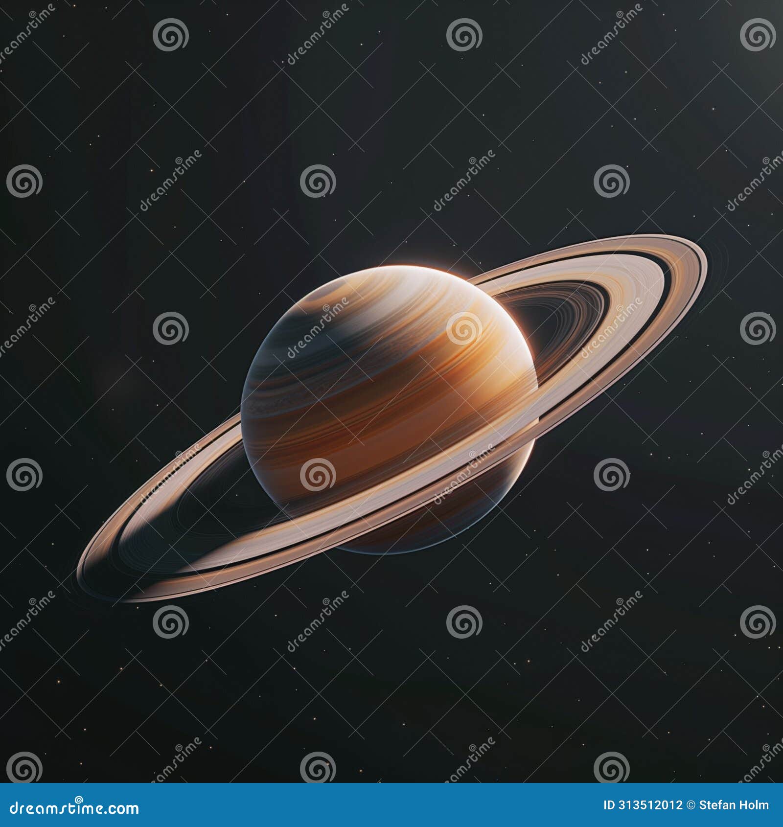 Hyper-realistic View Of Planet Saturnus With Its Rings, Surface Details ...