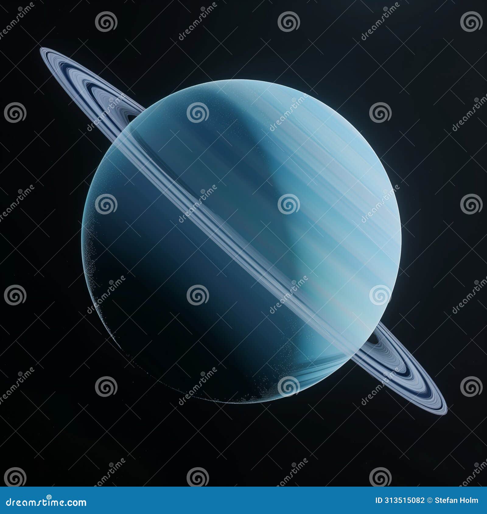 Hyper-realistic View of Planet Uranus with Its Rings, Surface Details ...