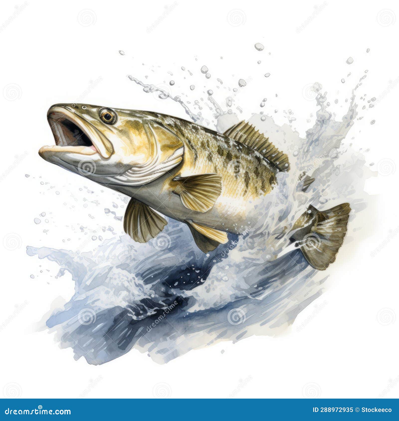Hyper-realistic Watercolor Painting of Cod: Vector Illustration Stock ...