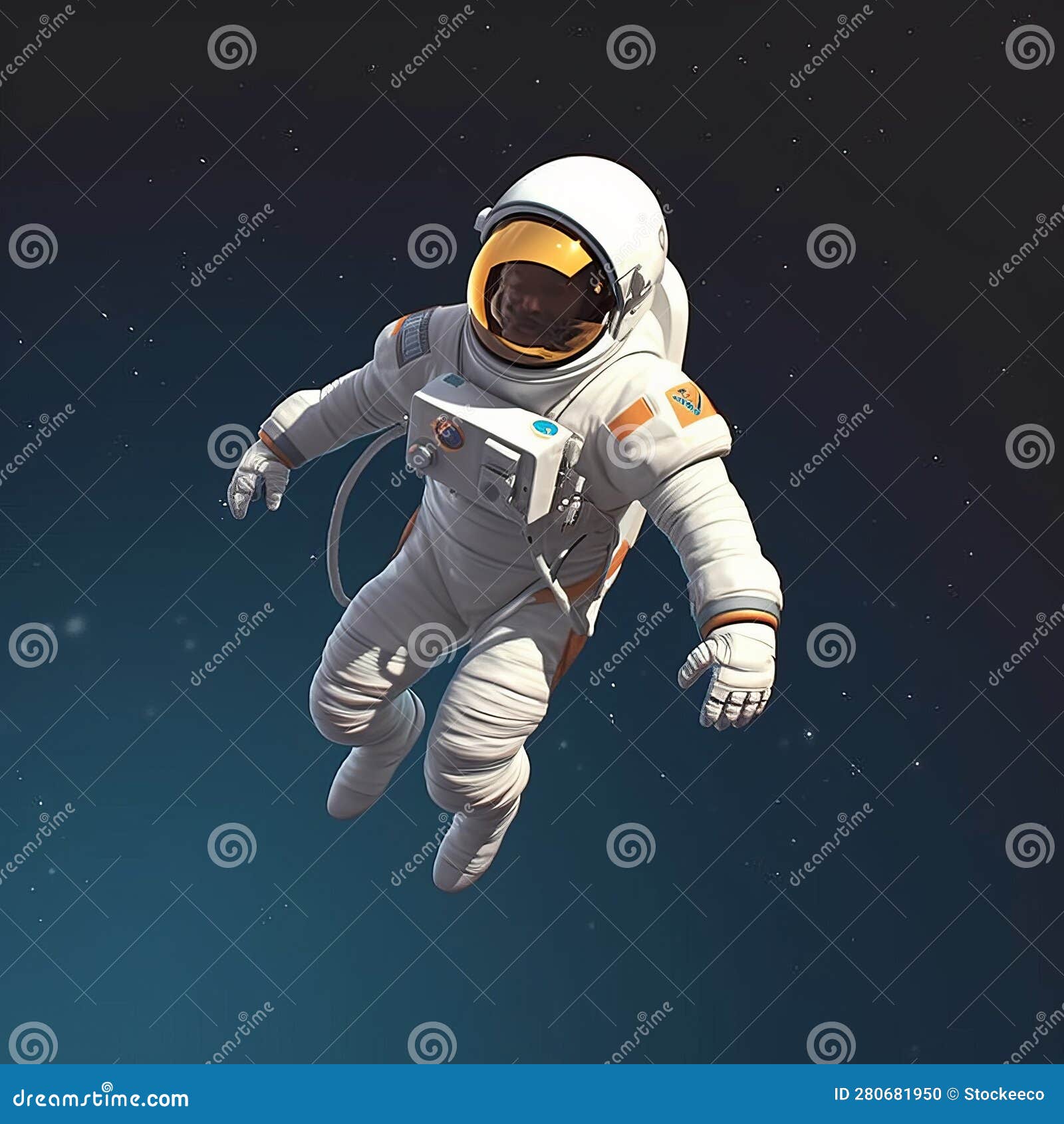 Hyper-realistic White Astronaut Flying In Space With Warmcore And Ps1 ...