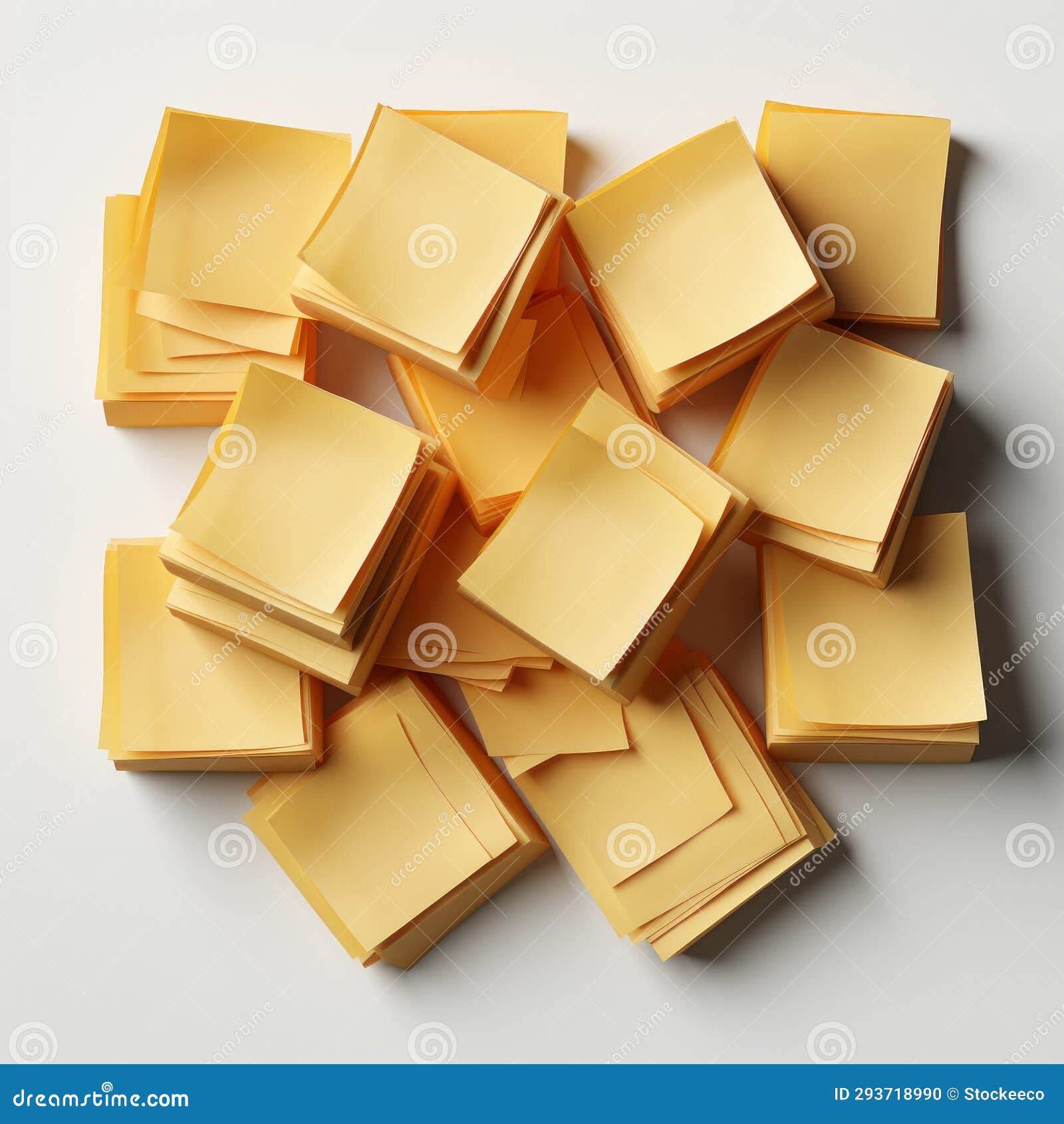Hyper Realistic Yellow Post it Notes 3d Illustration Art Stock ...
