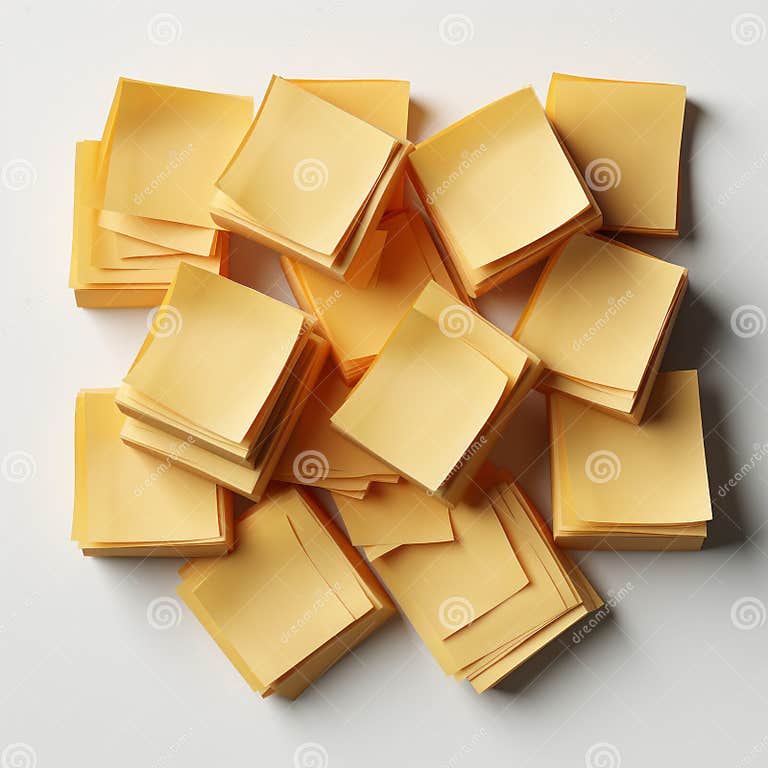 Hyper Realistic Yellow Post it Notes 3d Illustration Art Stock ...