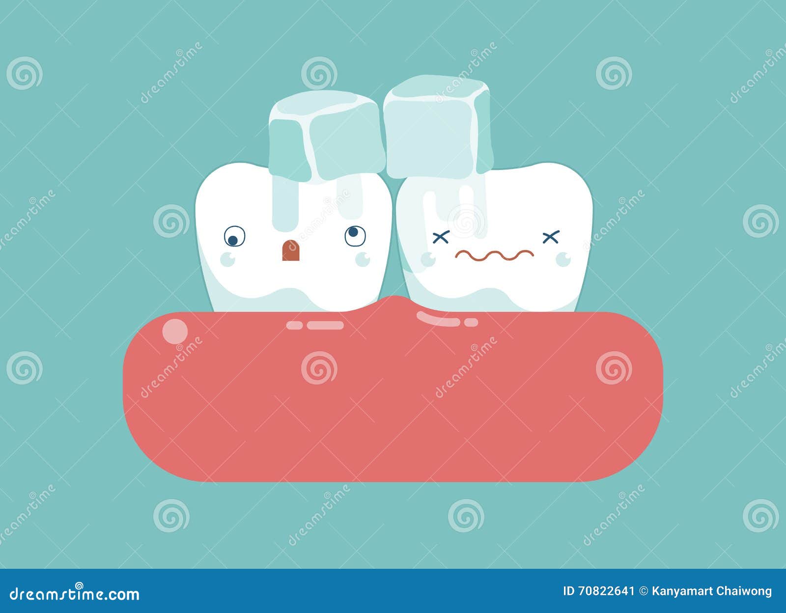 Hyper Sensitive Tooth Line And Solid Icon. Sick Teeth, Dental Problem ...