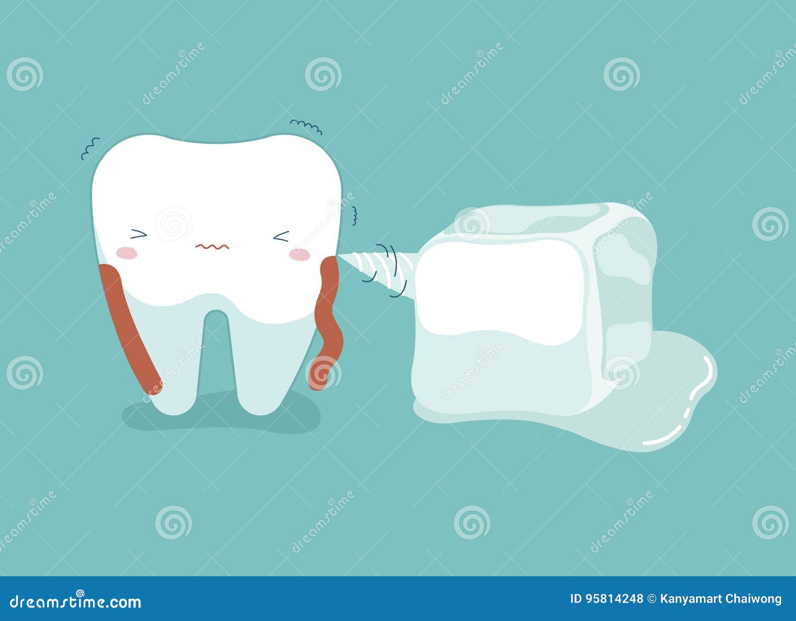 Hyper Sensitive Tooth Line And Solid Icon. Sick Teeth, Dental Problem ...