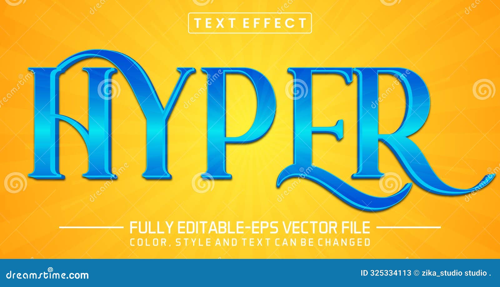 Hyper Text Editable Style Effect Stock Illustration - Illustration of ...