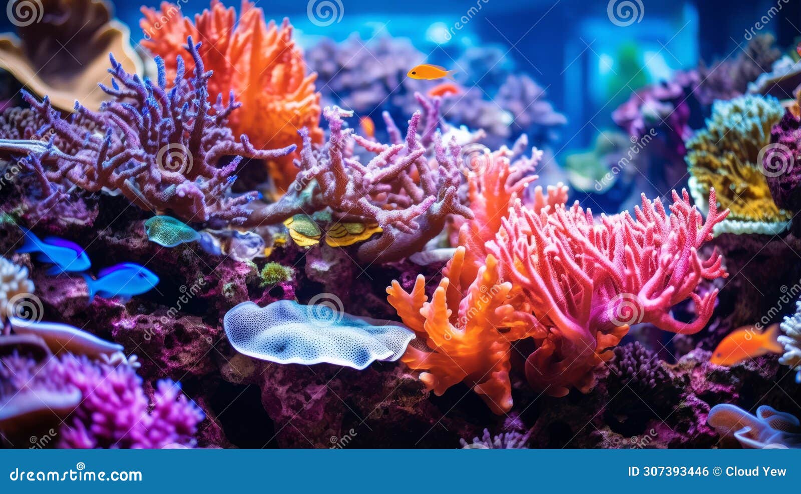Hyper Zoom Closeup of a Colorful Coral Reef Stock Illustration ...