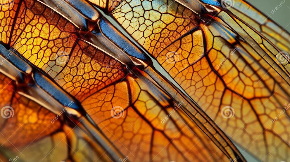 Hyper Zoom of a Dragonfly S Intricate Wing Patterns Stock Illustration ...