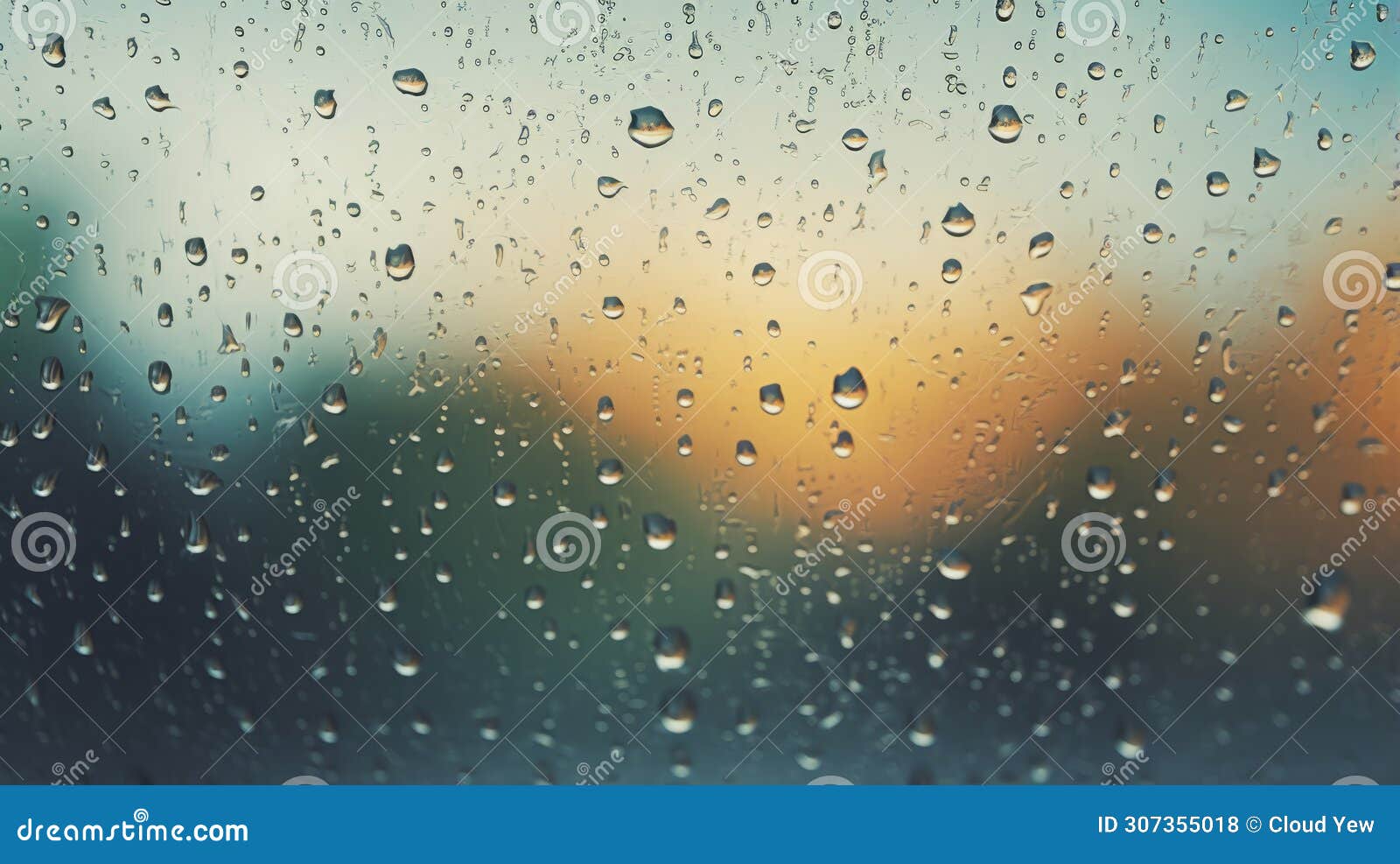 Hyper Zoom of a Rain Soaked Window with Droplets Stock Illustration ...