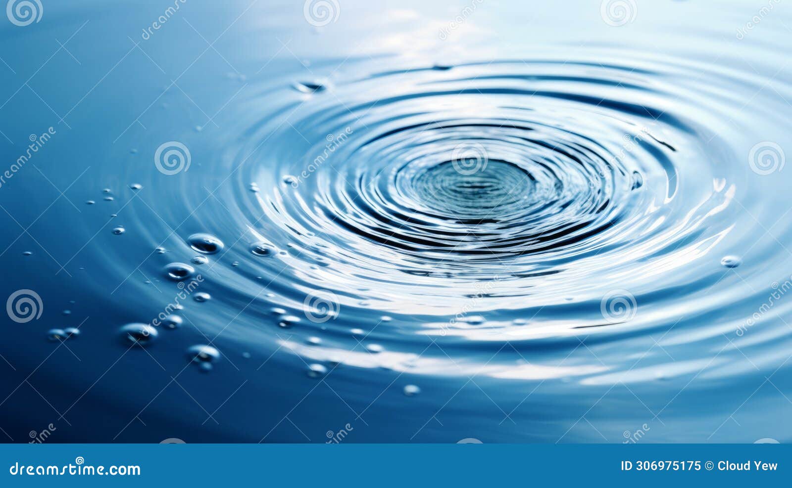 Hyper Zoom of a Raindrop Creating Ripples on Water Stock Illustration ...