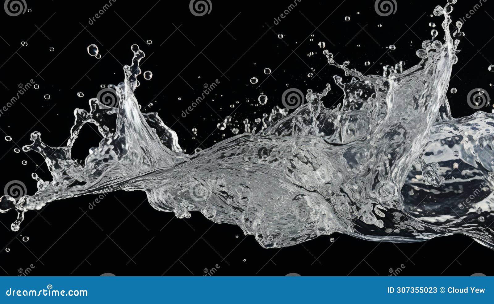 Hyper Zoom Shot of a Crystal Clear Water Splash Stock Illustration ...