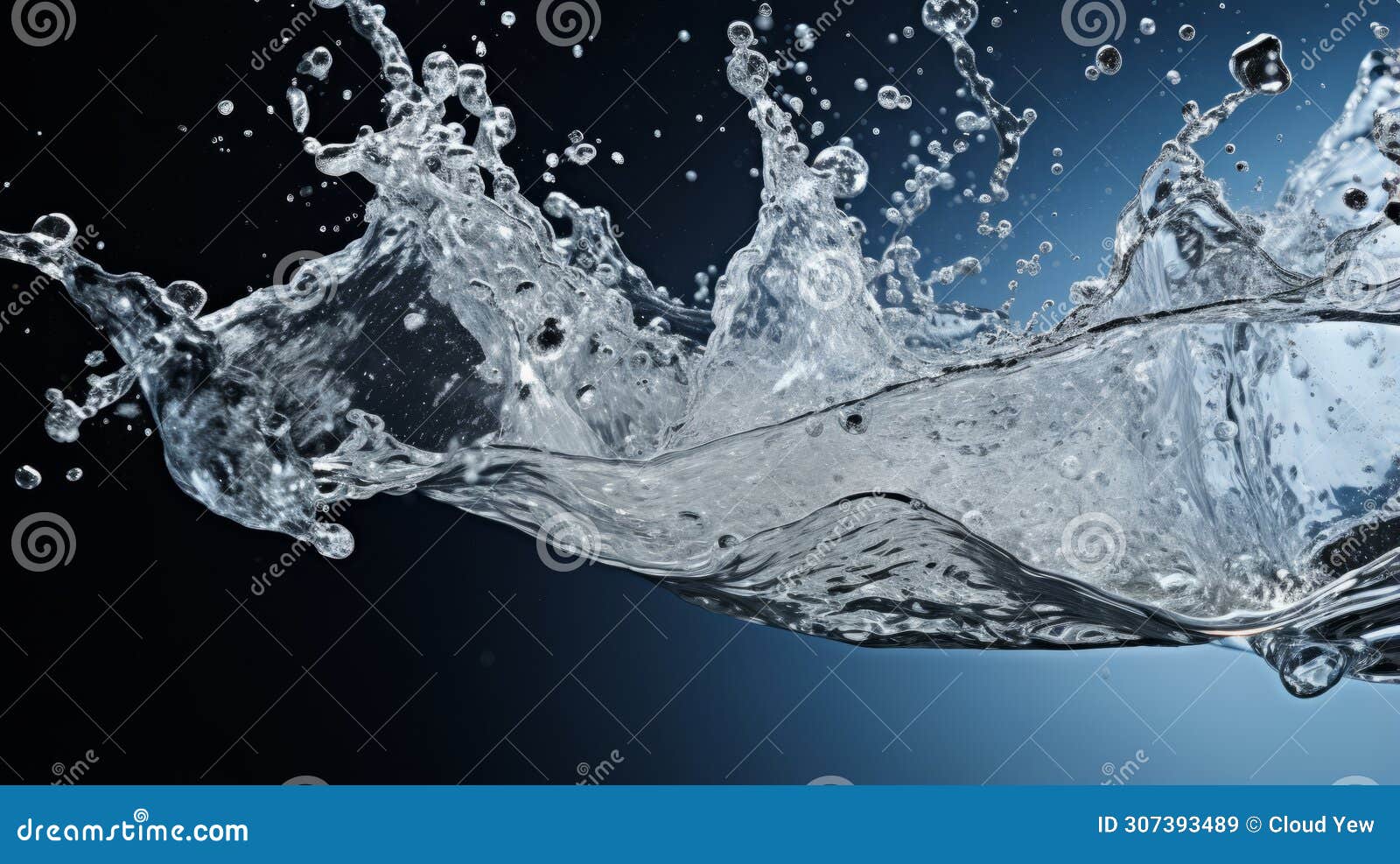 Hyper Zoom Shot of a Crystal Clear Water Splash Stock Illustration ...