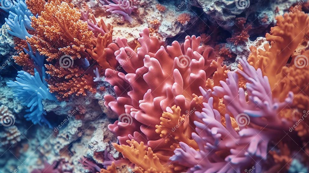 Hyper Zoom into the Texture of a Coral Reef Stock Illustration ...