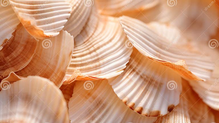 Hyper Zoom into the Texture of a Seashell S Ridges Stock Image - Image ...