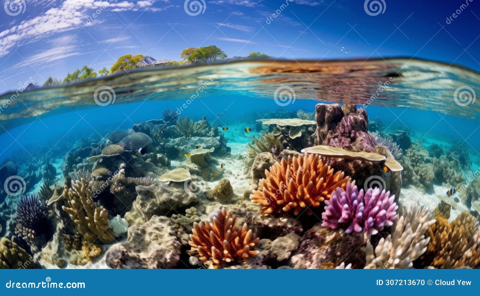 A Hyper Zoomed Perspective of a Coral Reef Stock Illustration ...