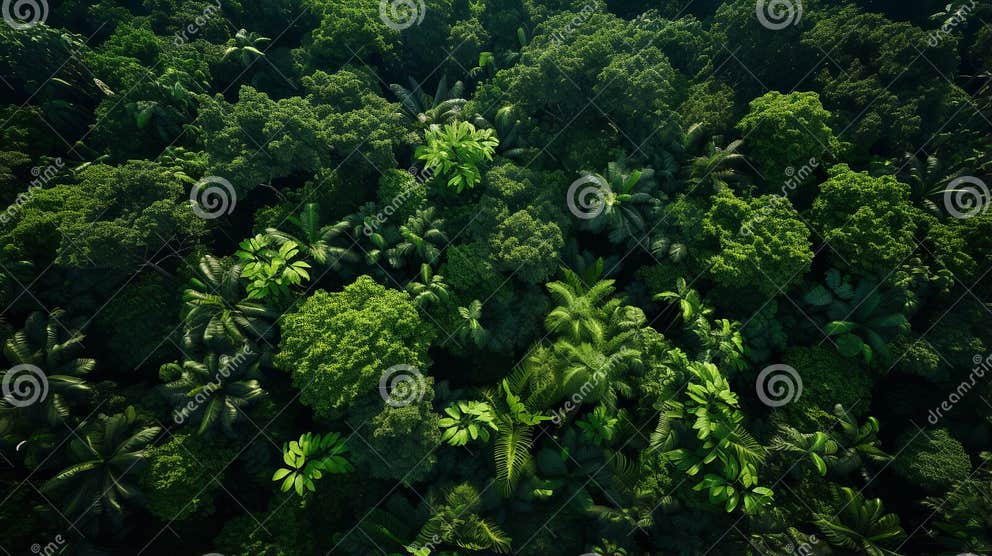 A Hyper Zoomed in Perspective of a Tropical Forest Stock Illustration ...