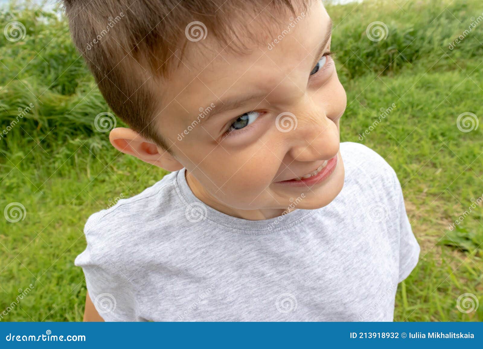 An Hyperactive Boy Making Faces, Misbehaves and Goes Crazy Stock Photo ...