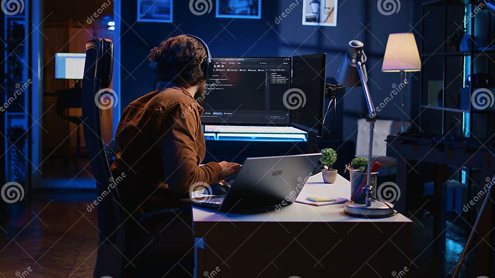 Hyperactive Software Developer Suffering from Adhd Affliction, Writing Code Stock Image - Image ...