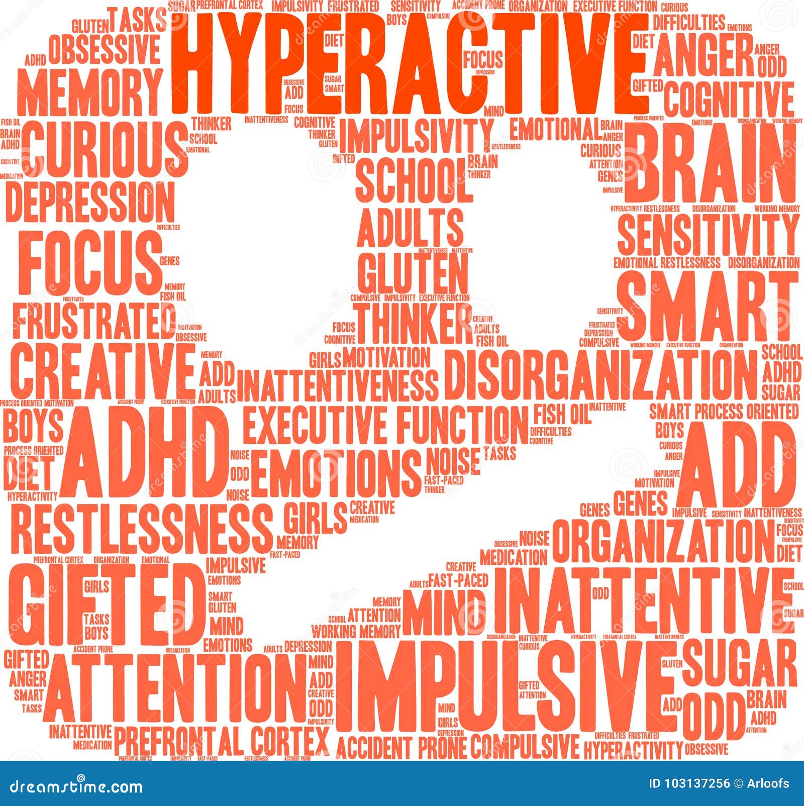 Hyperactive Word Cloud stock illustration. Illustration of medication ...