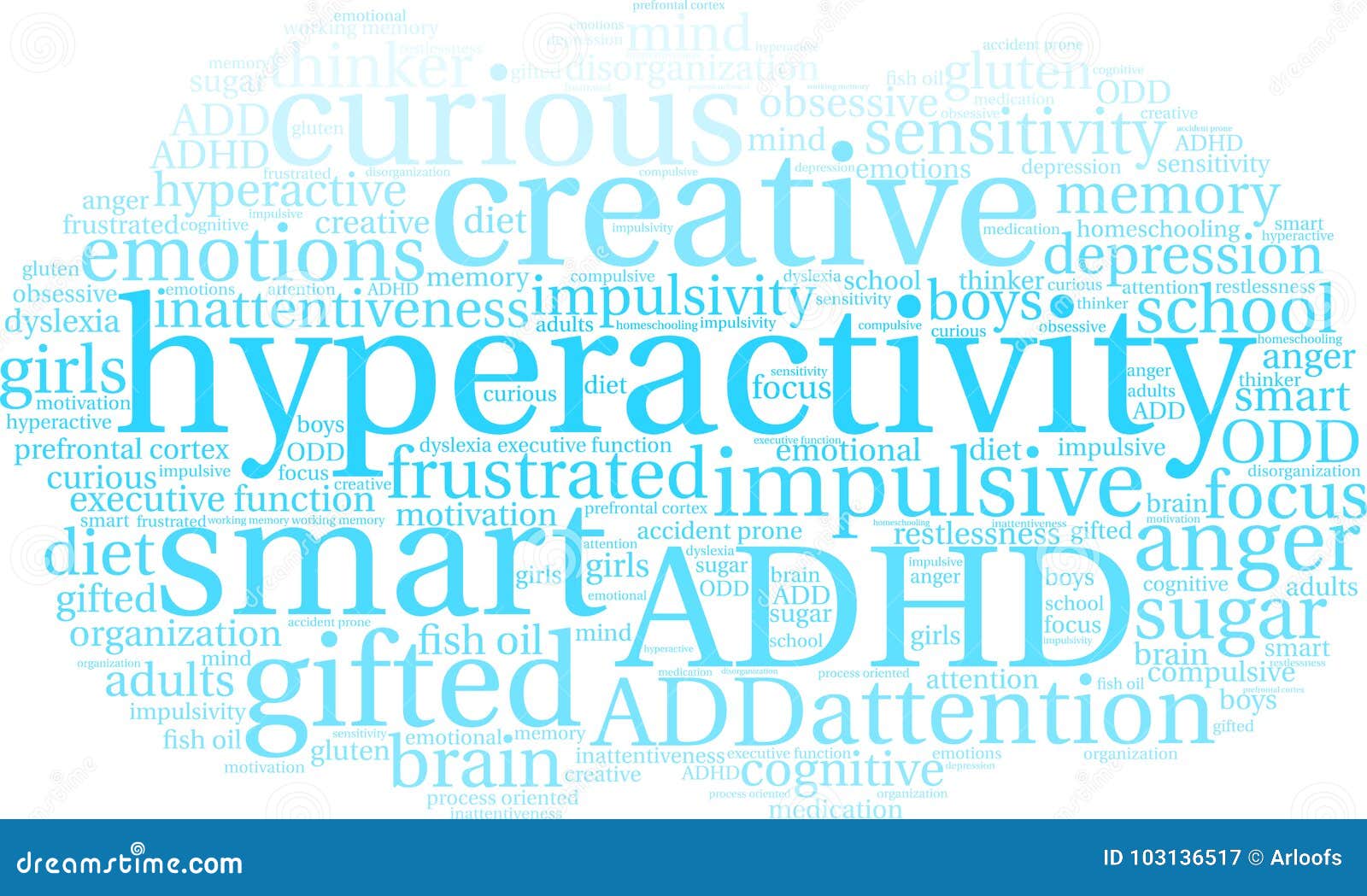 Hyperactivity Word Cloud stock illustration. Illustration of creative ...