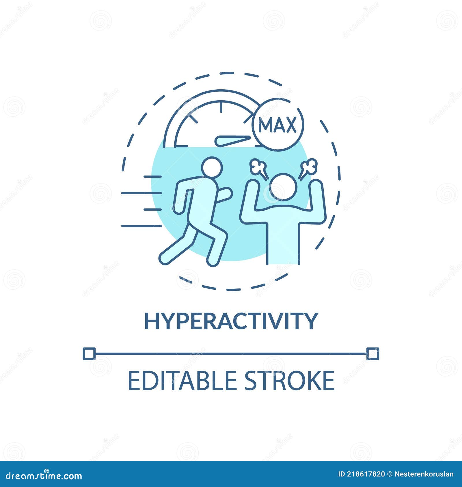 Hyperactivity Blue Concept Icon Stock Vector - Illustration of emotion ...