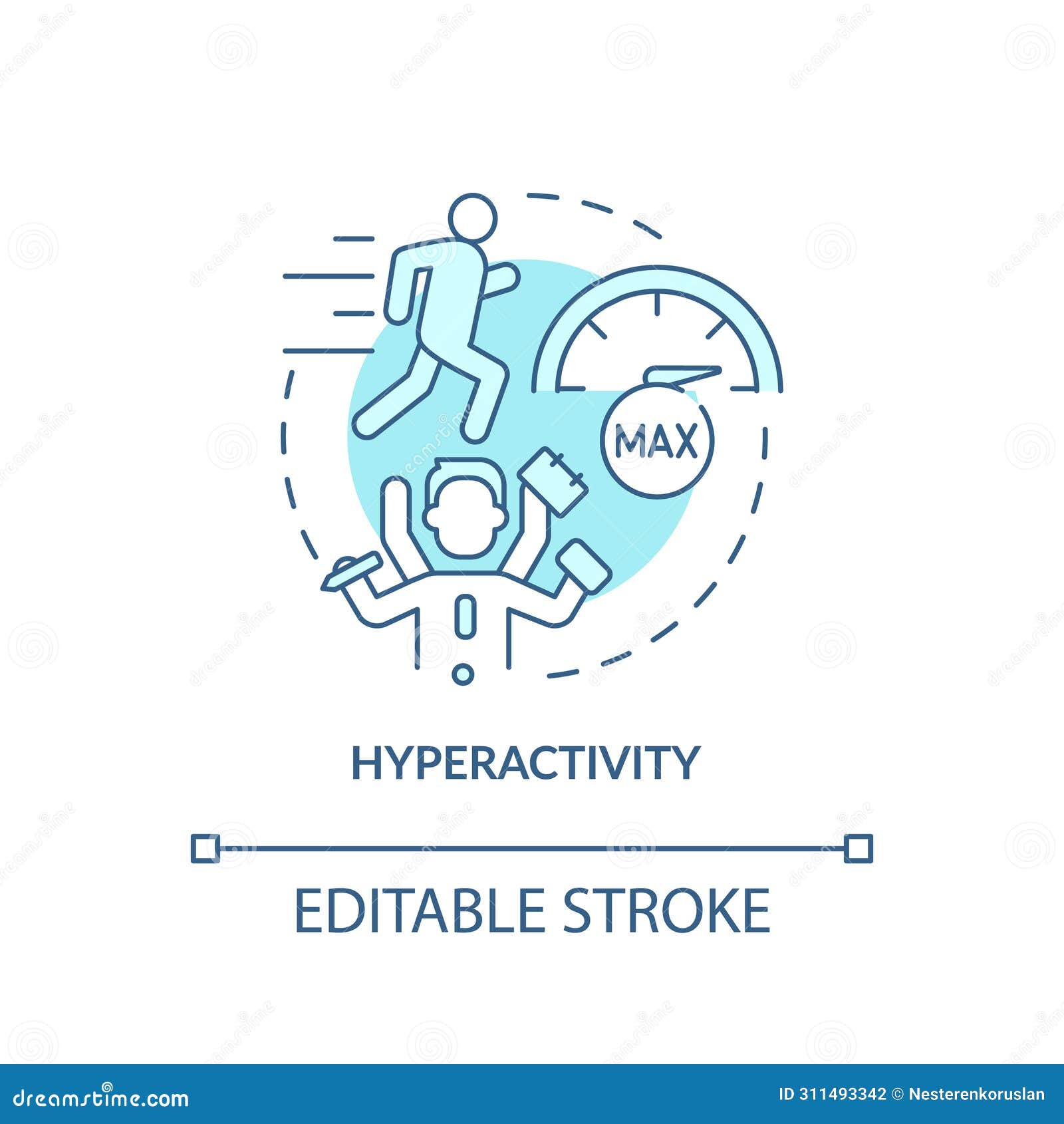 Hyperactivity Blue Concept Icon Vector Illustration | CartoonDealer.com ...