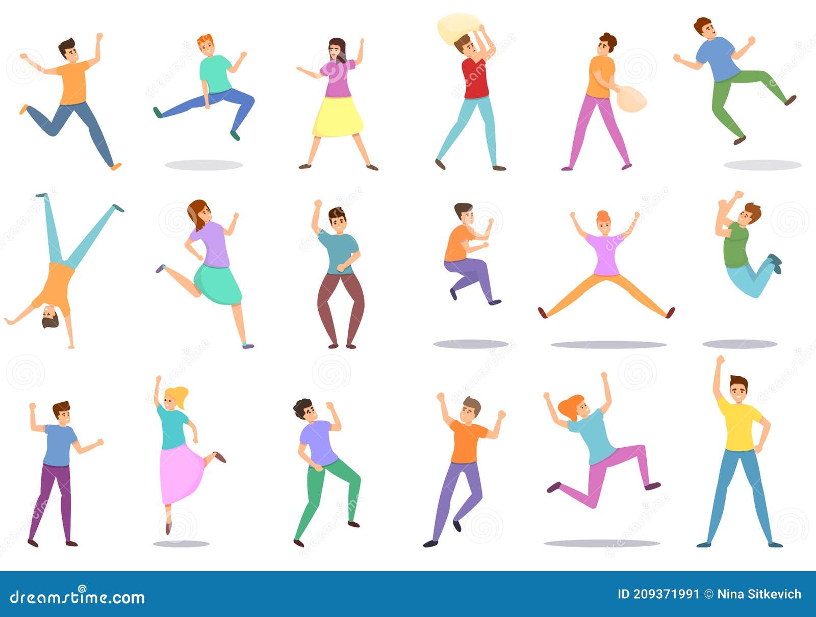 Hyperactivity Icons Set, Cartoon Style Stock Illustration ...