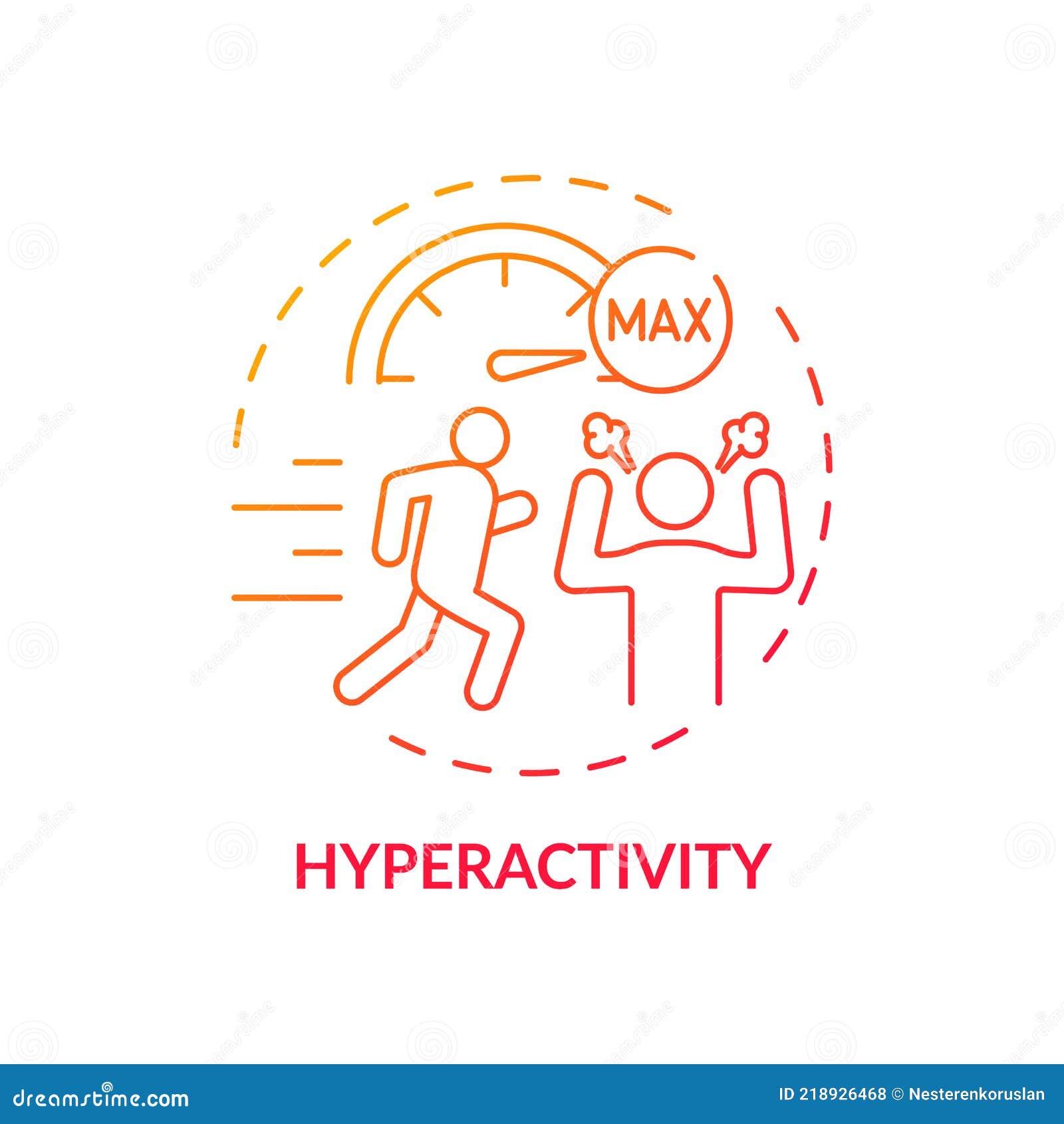 Hyperactivity Red Gradient Concept Icon Stock Vector - Illustration of ...