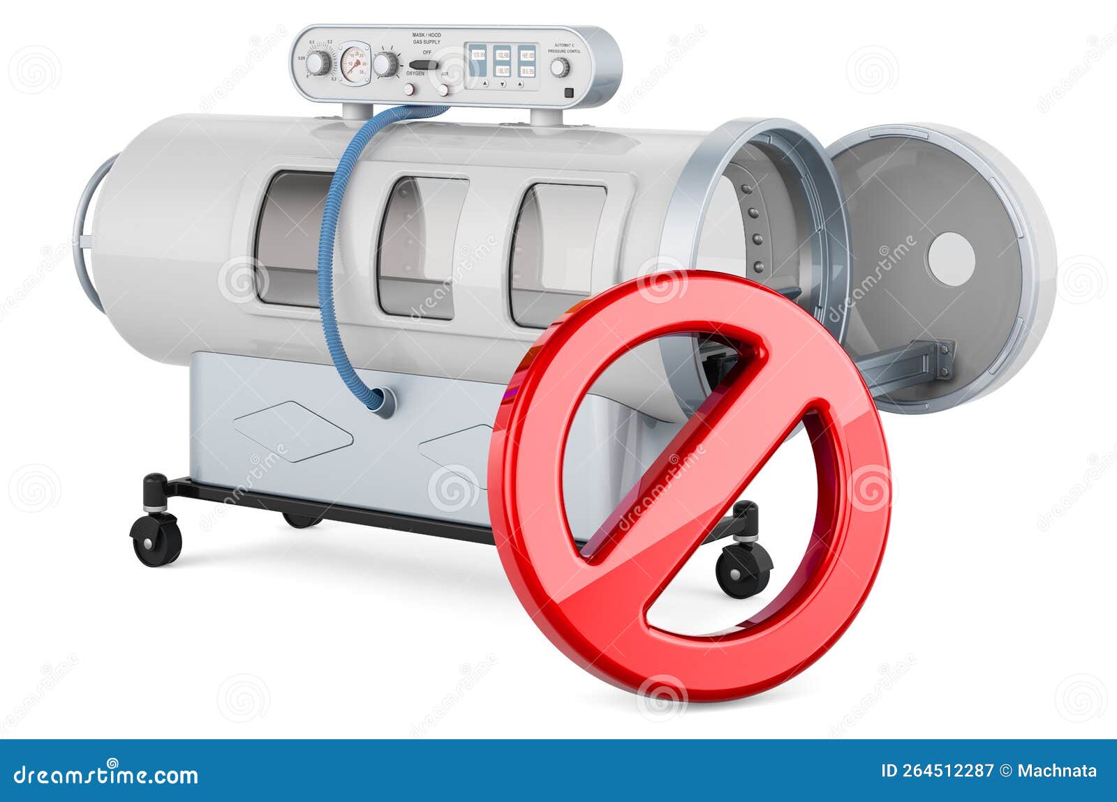 Hyperbaric Chamber with Forbidden Symbol, 3D Rendering Stock ...